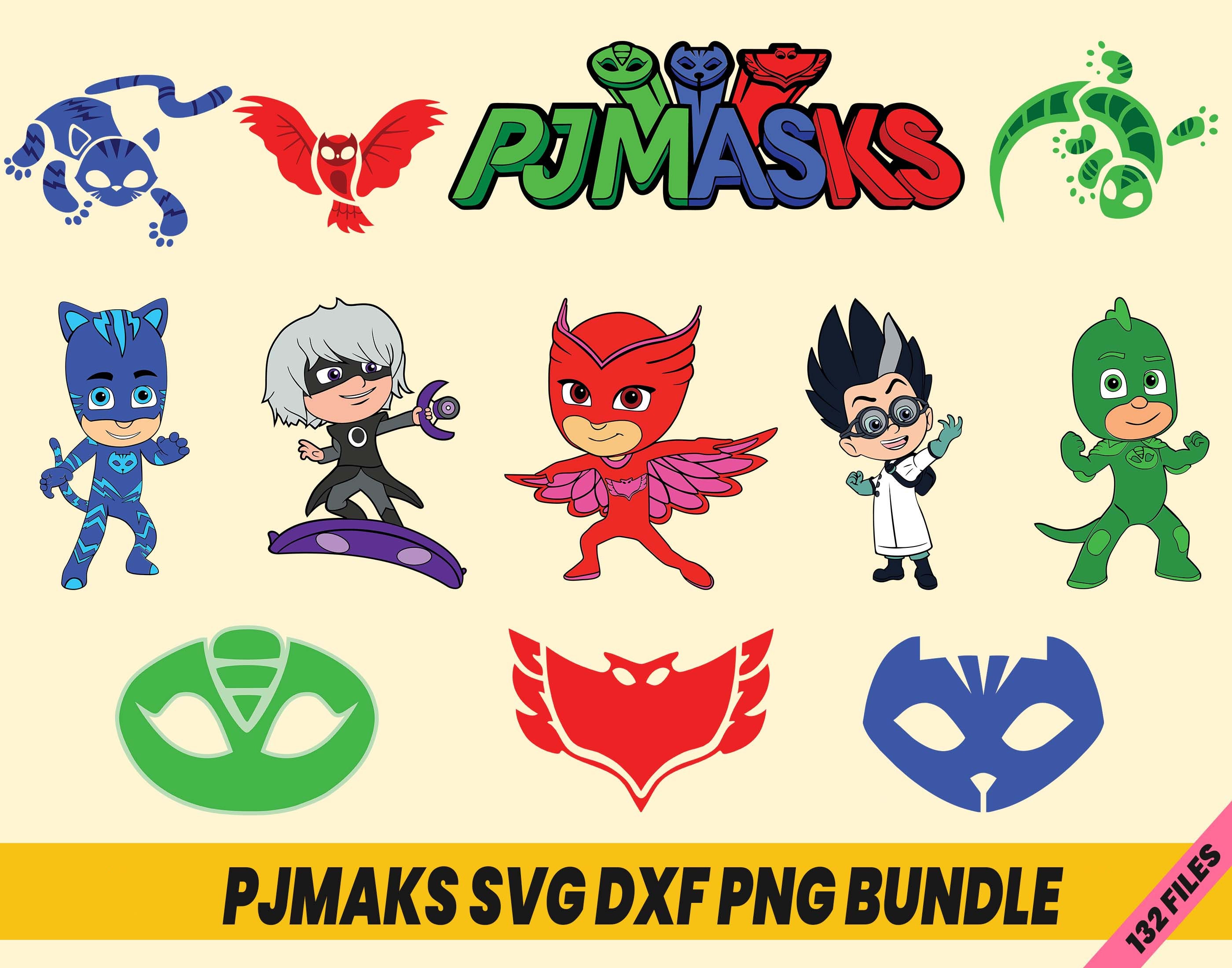 Pjmasks SVG DXF PNG Bundle Digital File Instant Download - Etsy