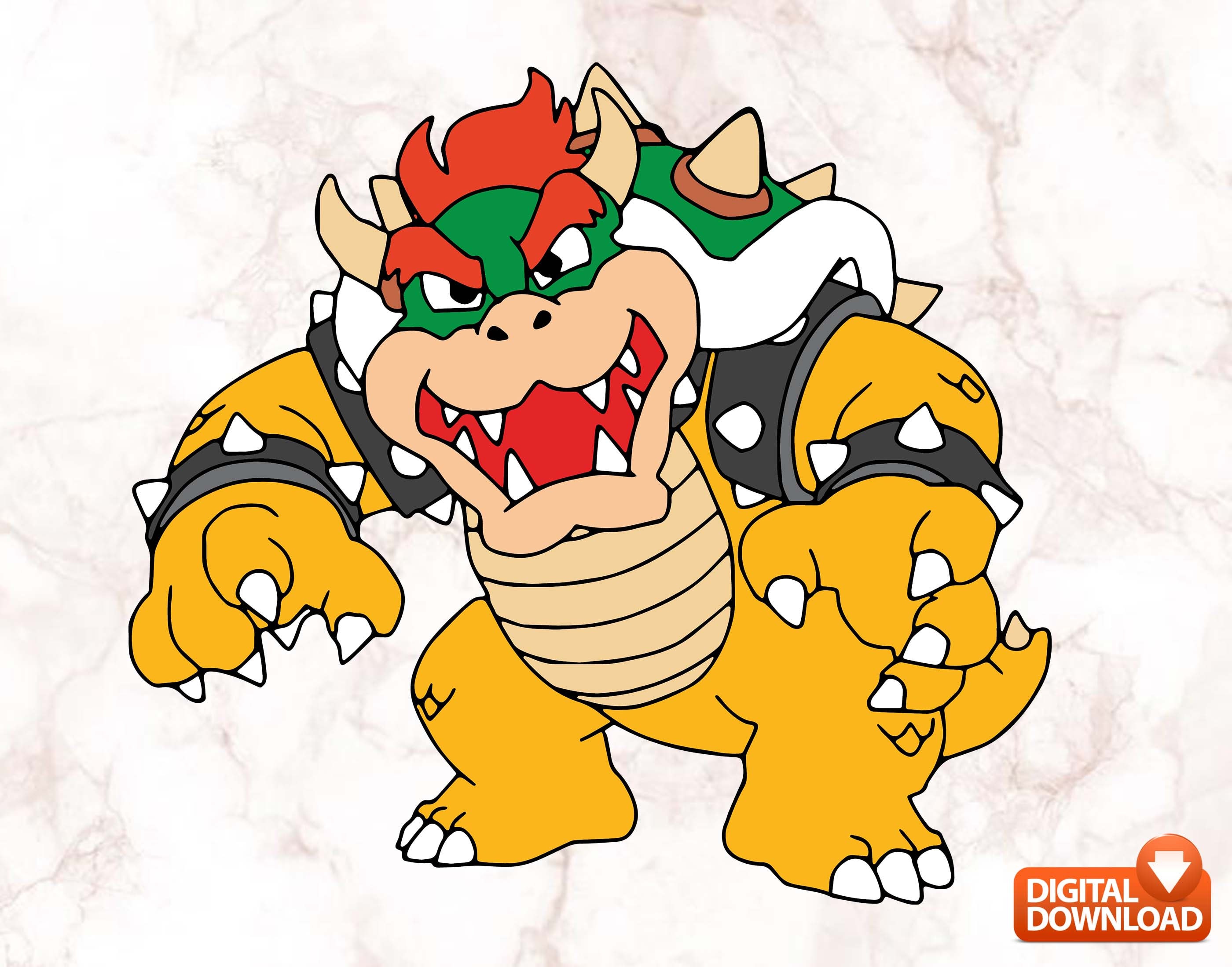 Bowser Super Mario SVG DXF PNG Digital Instant Download File - Etsy.de