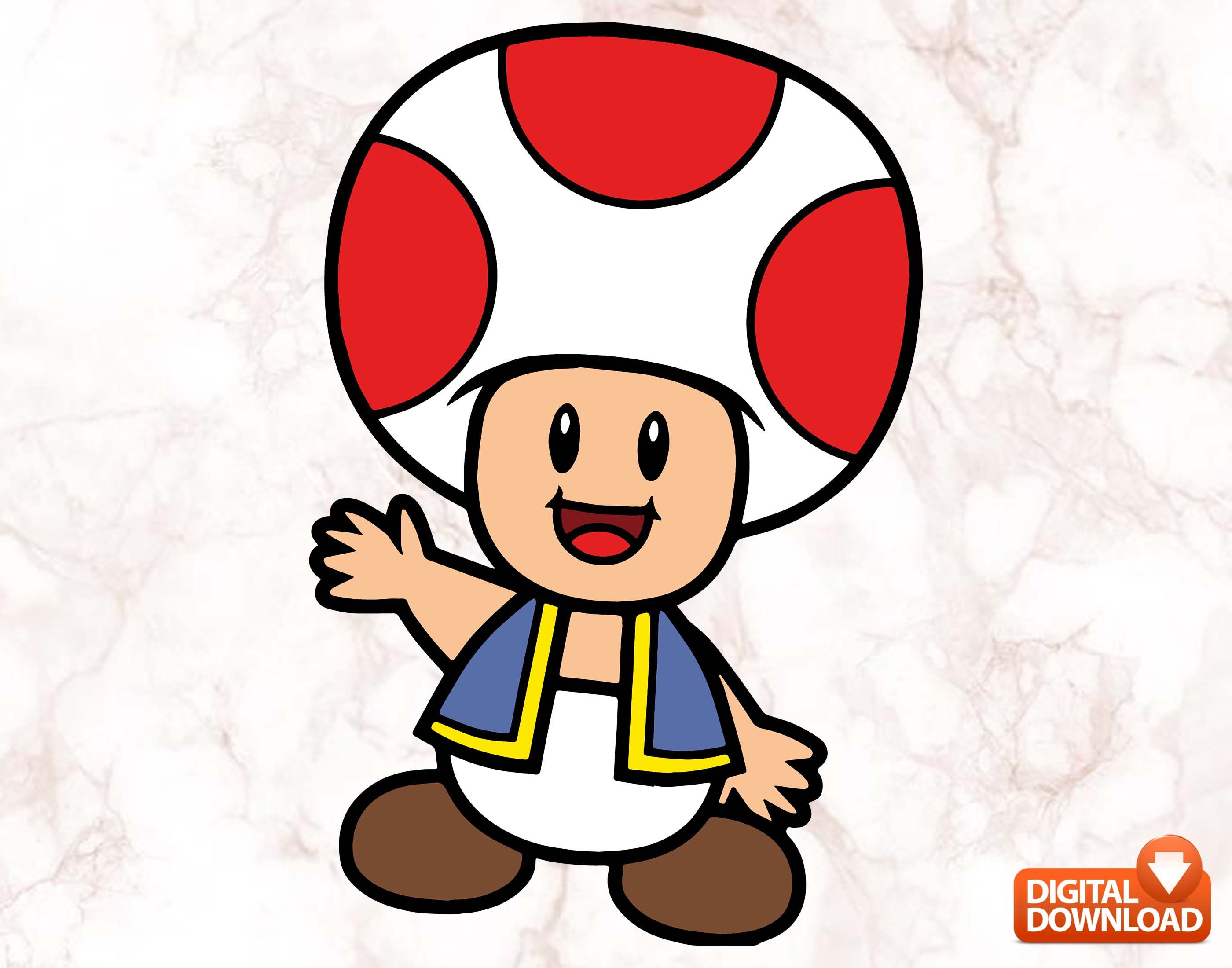 Toad Super Mario SVG DXF PNG Descarga instantánea digital - Etsy España