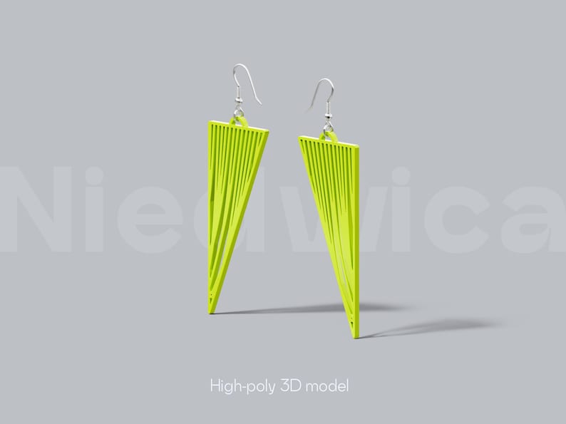 3D Printed Triangle Earrings: Nature Inspired STL Files (digital ...