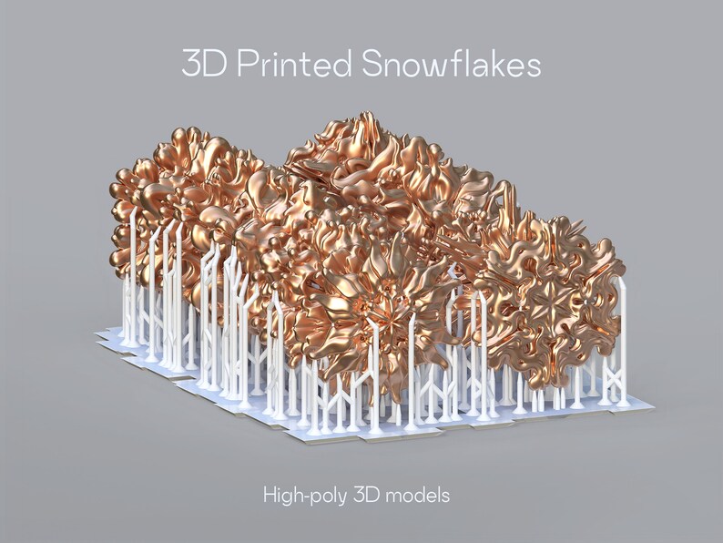 3D Snowflake Set Pattern STL File Bundle for 3d Printing Diy Printable ...