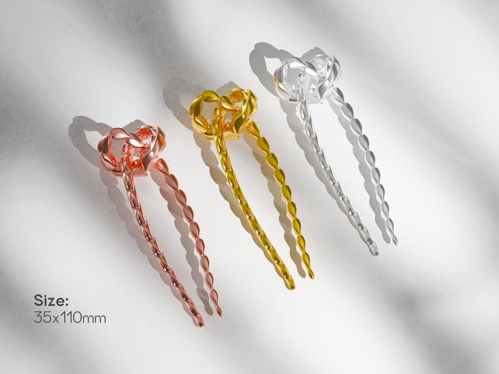3D Printed Hair Pins: Resin Hair Stick Digital Model Bundle (STL Files ...