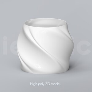 3D Printed Flower Pot STL File Set: Modern Planter Designs (digital ...