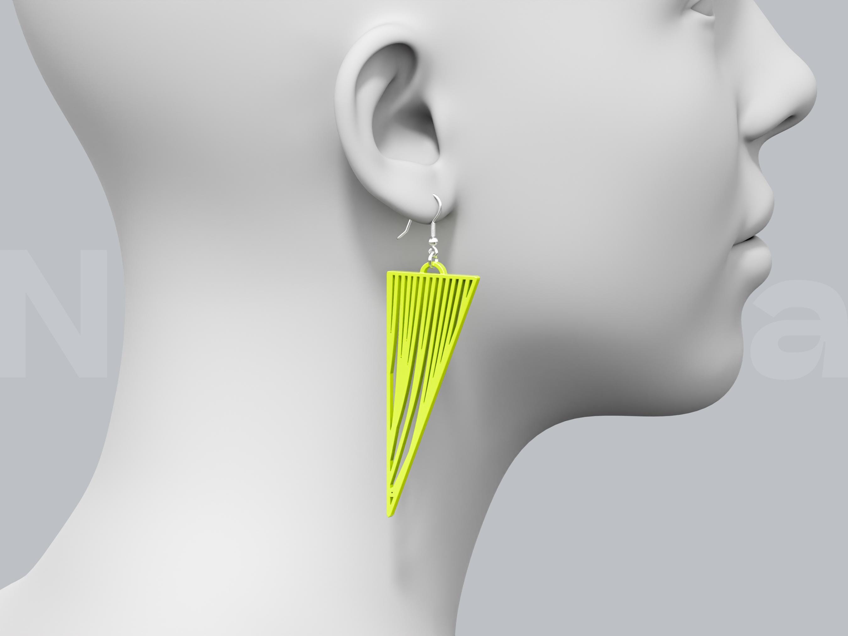 3D Printed Triangle Earrings: Nature Inspired STL Files (digital ...