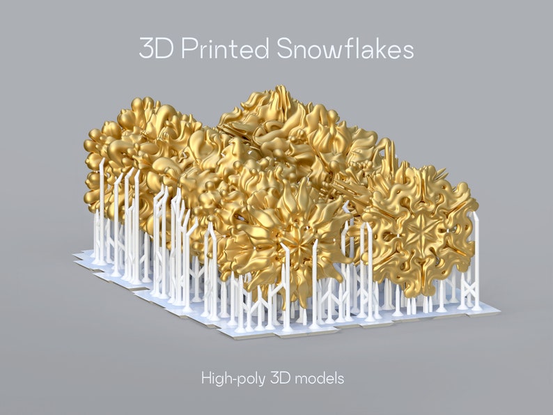 3D Snowflake Set Pattern STL File Bundle for 3d Printing Diy Printable ...