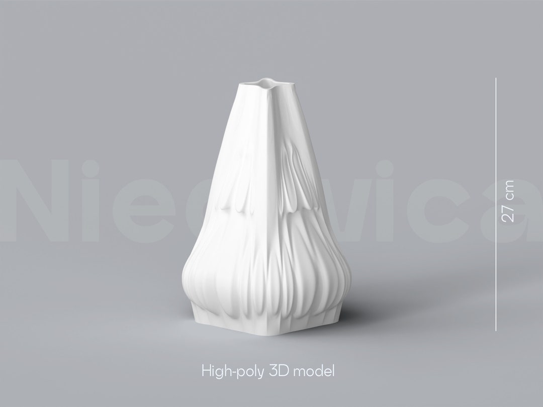 Facet Wave Vase STL - Dynamic 3D Printable Design With Flowing Geometry ...