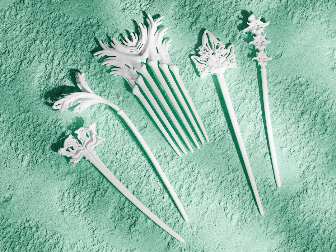Resin Hair Accessory 3D Print Files: Hair Pin & Stick Bundle (digital ...