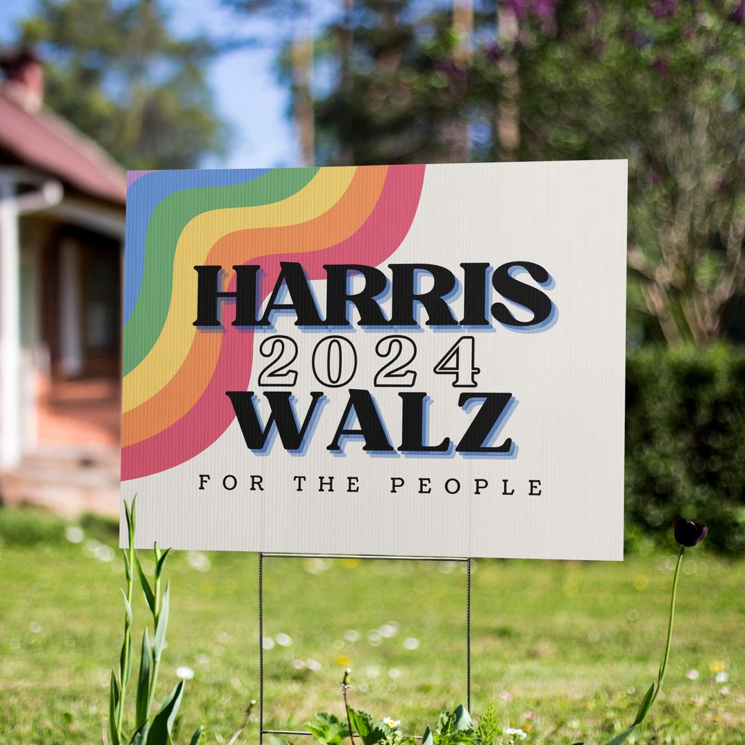 Harris Walz Rainbow Yard Sign - Etsy
