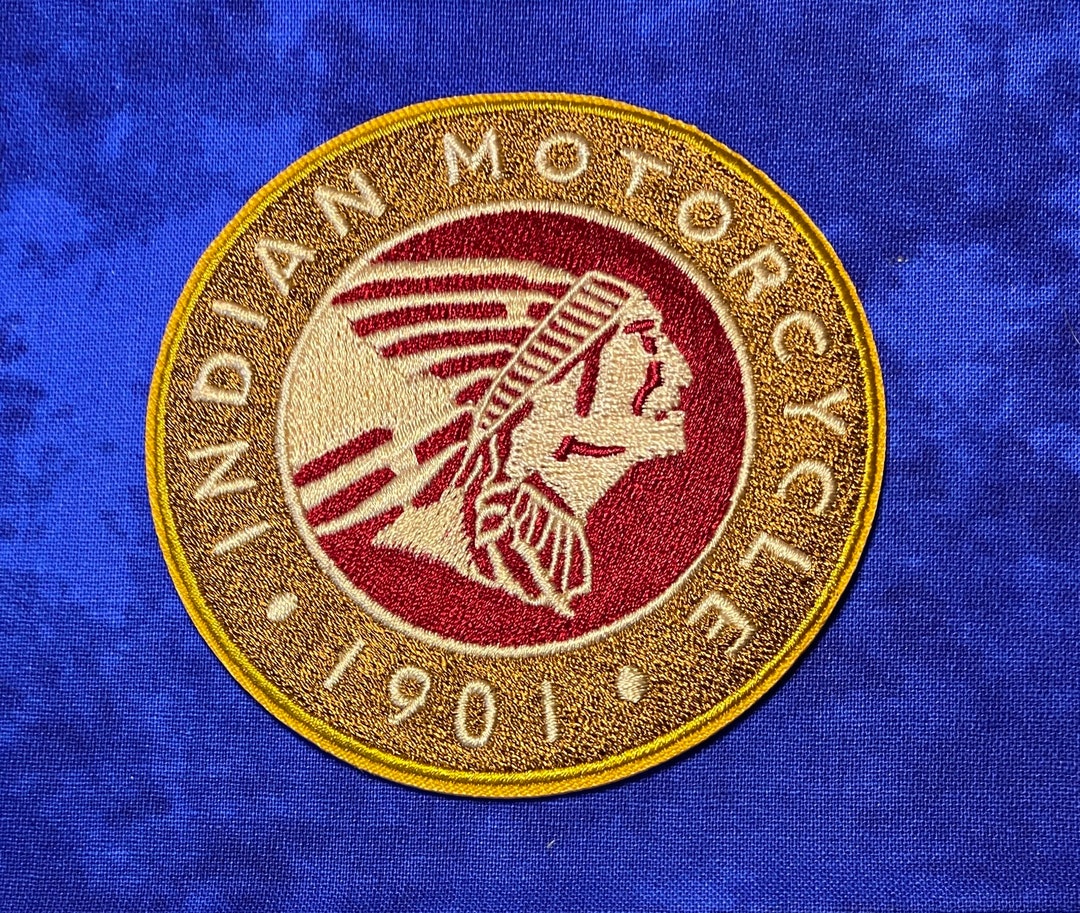 1901 INDIAN MOTORCYCLE Embroidered 3" Iron on Patches Lot of 5 - Etsy