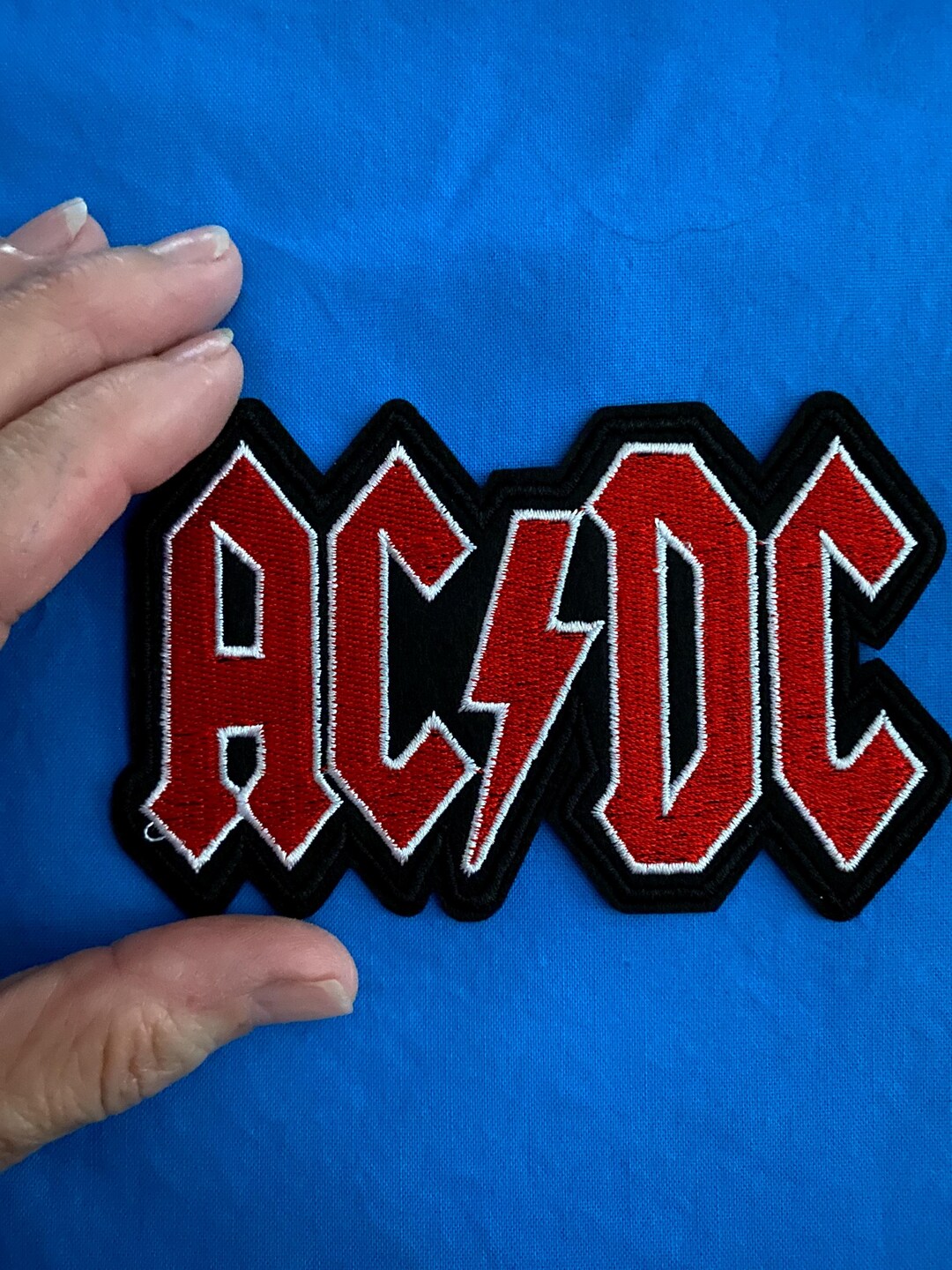 AC/DC Patch, Iron on Embroidered 3.75' X 5.25" - Etsy