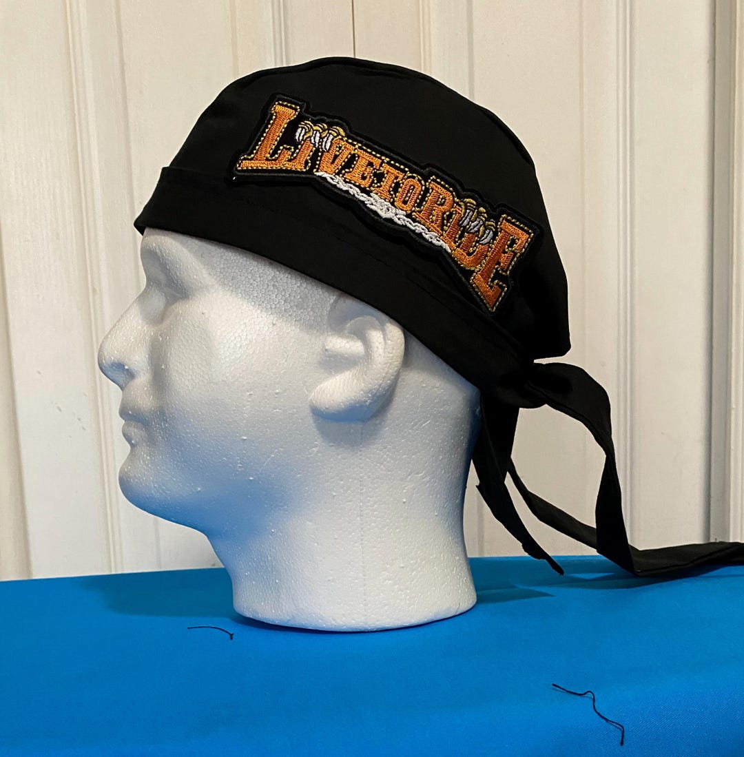 Customized 100 % Cotton Black Doo Rags- Your Choice of Patches From ...