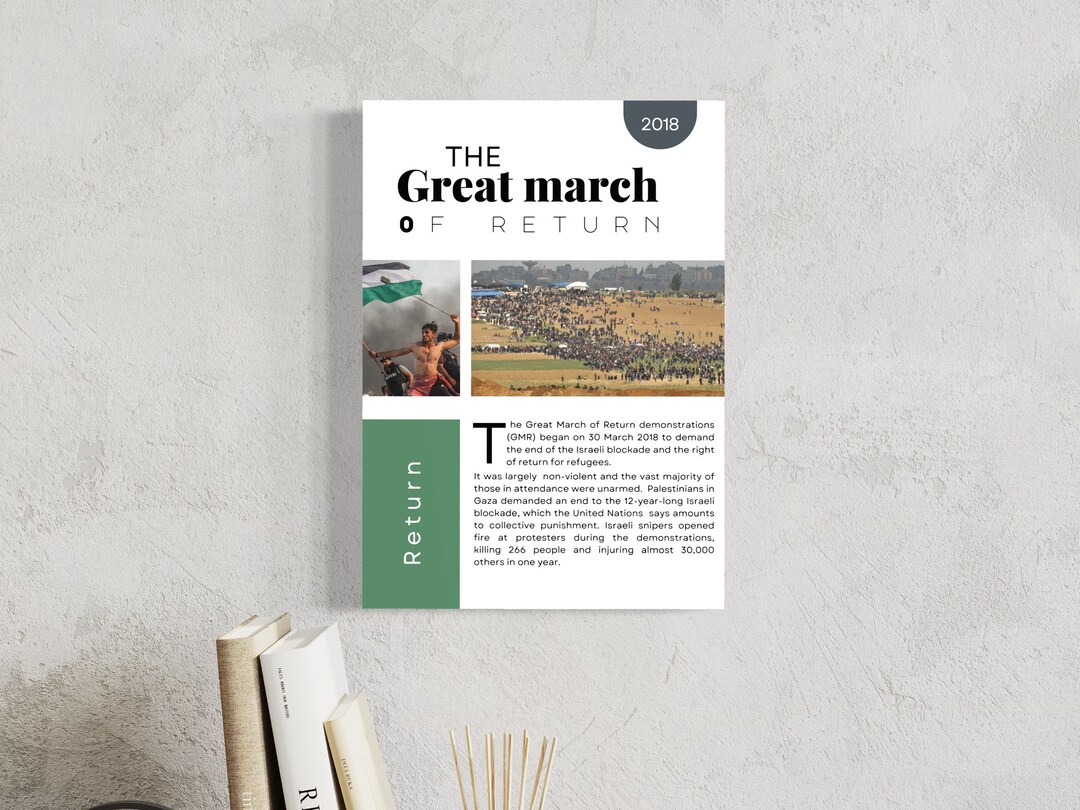 Palestine 'great March of Return' Poster, Gallery Wall Art (digital ...