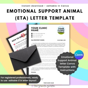ESA Letter Template | Editable Counseling Forms for Emotional Support ...
