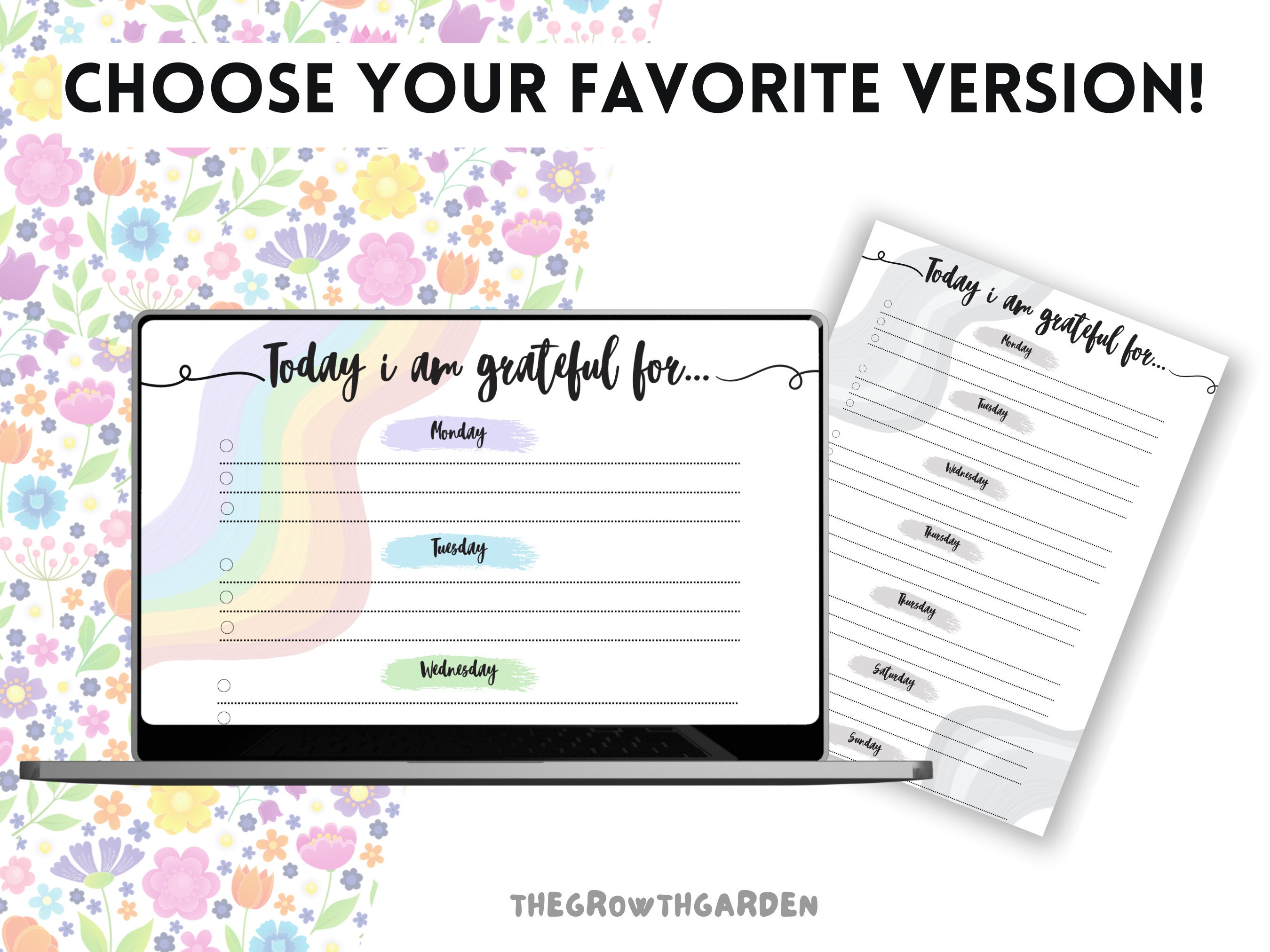 Gratitude Weekly Checklist Instand Download PDF, Daily Gratitude ...