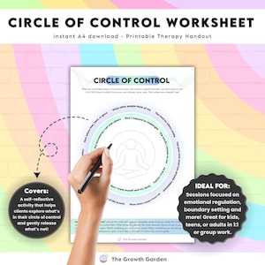 Circle of Control Therapy Worksheet | Printable Therapy Handout for ...