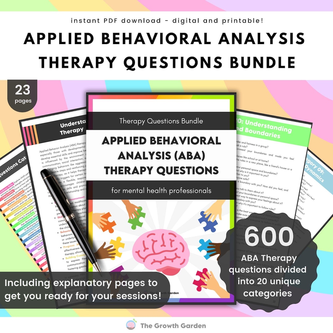 ABA Therapy Questions Bundle for Kids & Teens | Emotional Regulation ...