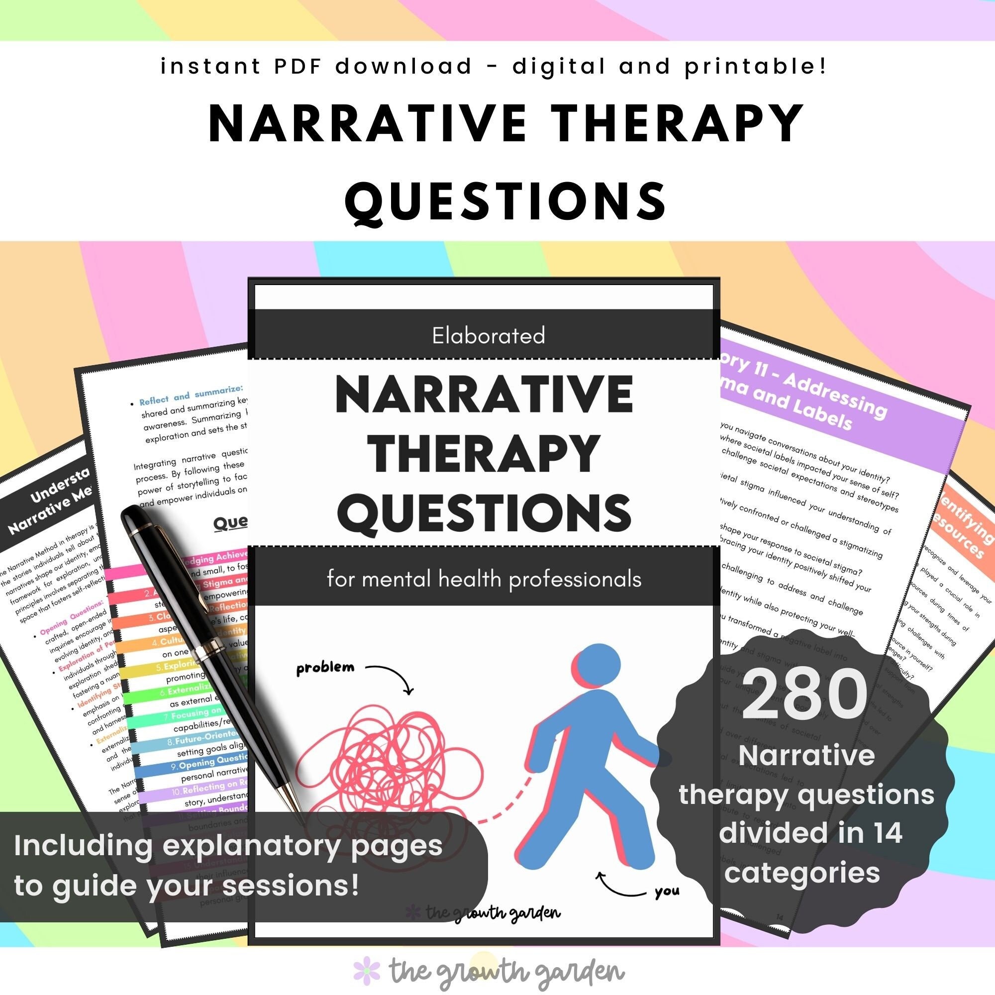 Narrative Therapy Questions Bundle: Counseling Tools - Etsy