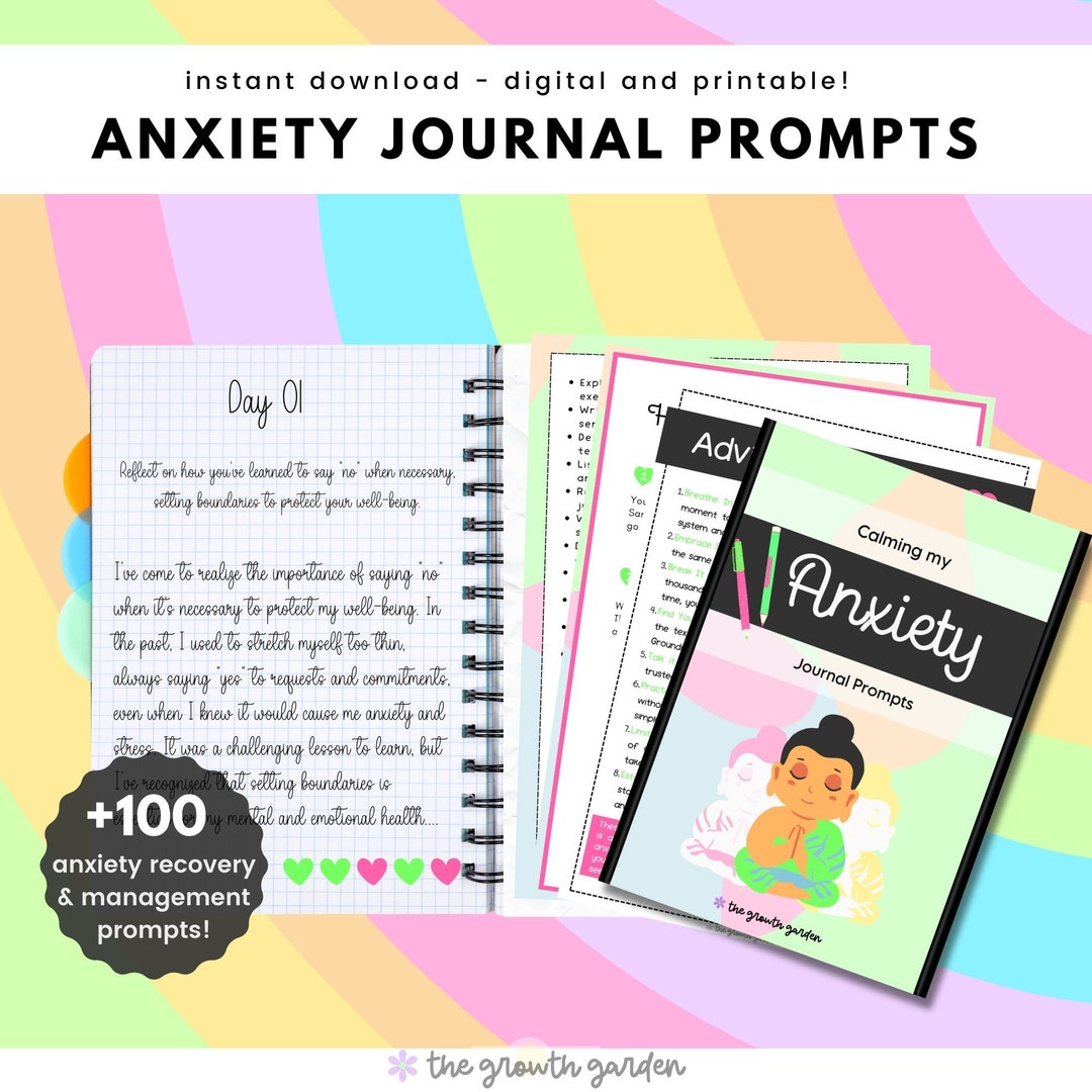 Anxiety Journal Prompts - Calming My Anxiety Journal Prompts - Anxiety ...