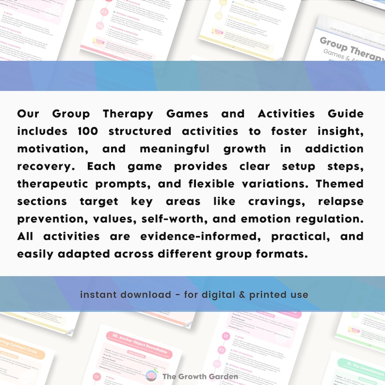 Group Therapy Addiction Recovery Games - Coping Skills & Relapse ...