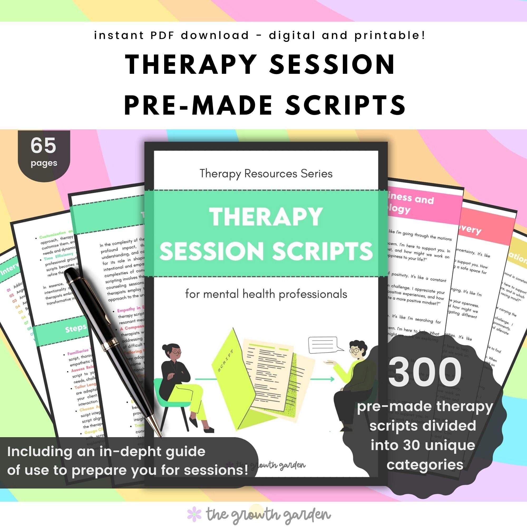 Therapy Session Scripts 300 Unique Scripts-trauma, Addiction, Grief ...