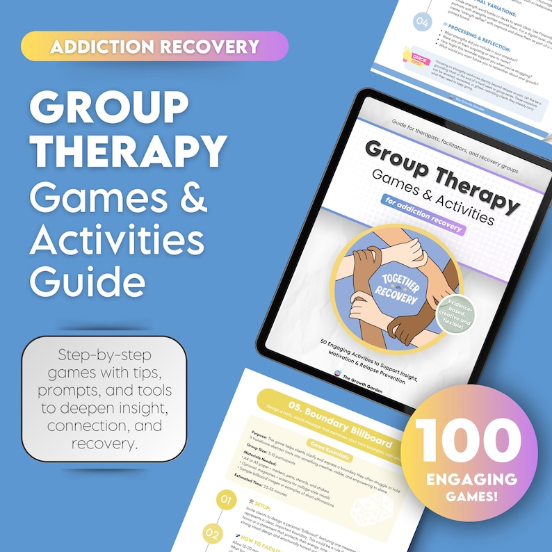 Group Therapy Addiction Recovery Games - Coping Skills & Relapse ...