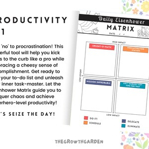 Eisenhower Matrix Daily Productivity Tool Instant Download A4 ...