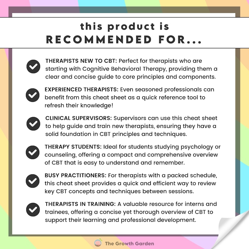 CBT Therapy Cheat Sheet Psychoeducation - Cognitive Restructuring ...