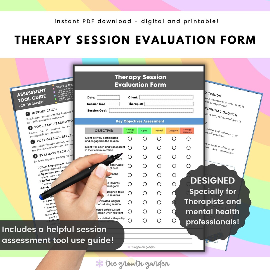 Therapy Session Evaluation Form - Therapy Progress Notes - for ...