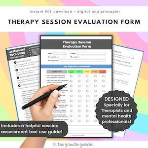 Therapy Session Evaluation Form - Therapy Progress Notes - for ...
