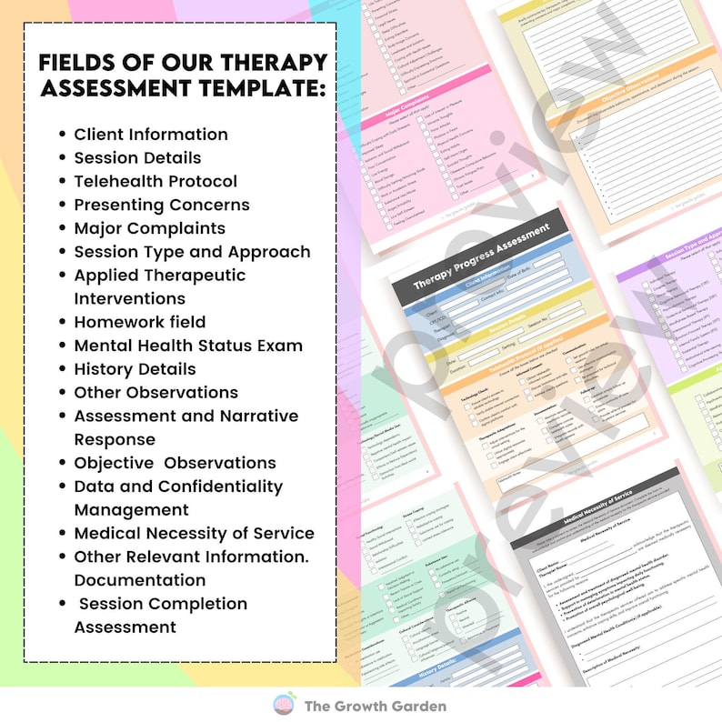 Biopsychosocial Assessment Template for Therapists — Fillable Therapy ...