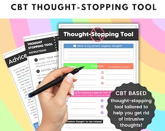 CBT Thought-stopping Worksheet | Intrusive Thoughts Tool for Anxiety ...