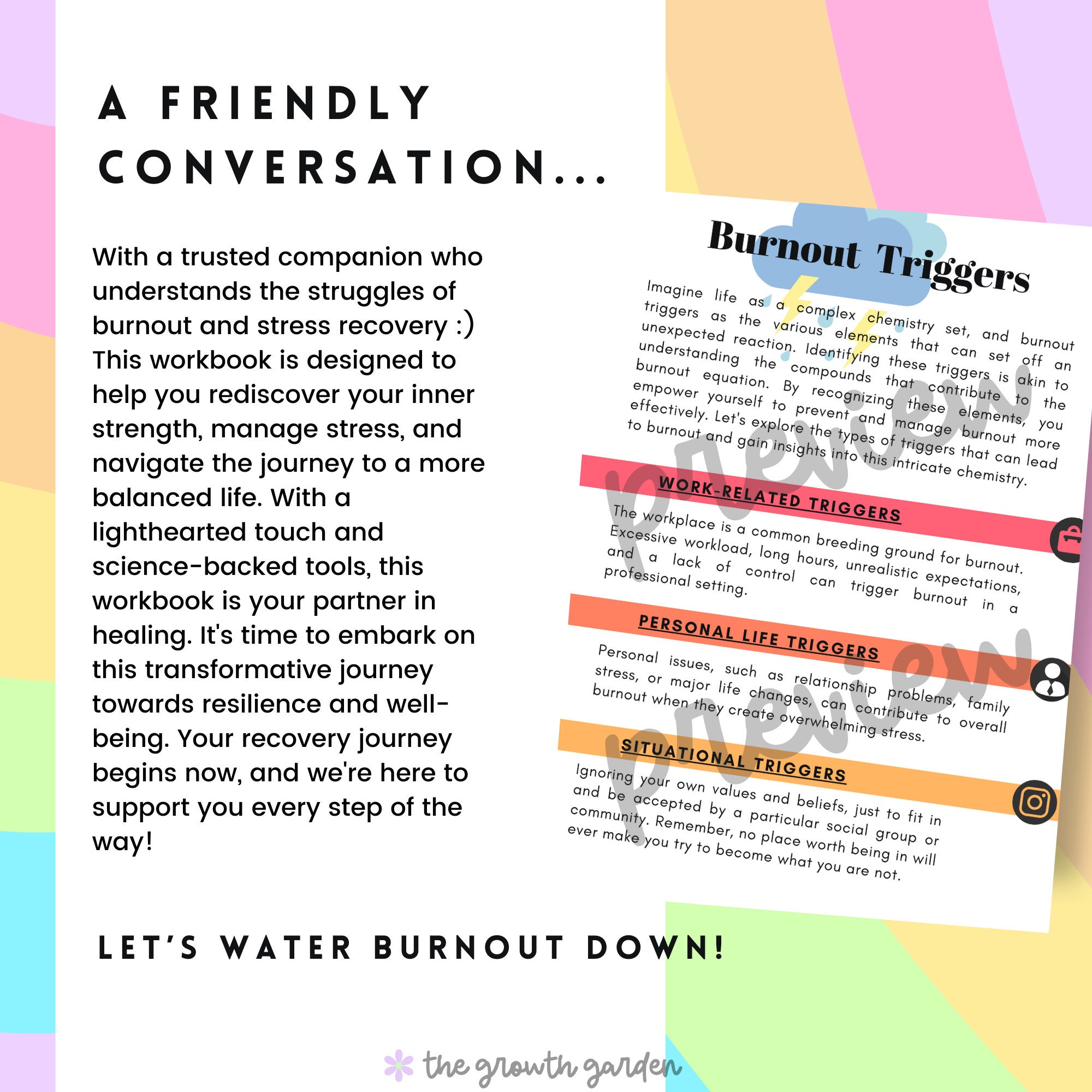 Burnout Workbook Burnout Recovery Management Tools, Stress Management ...