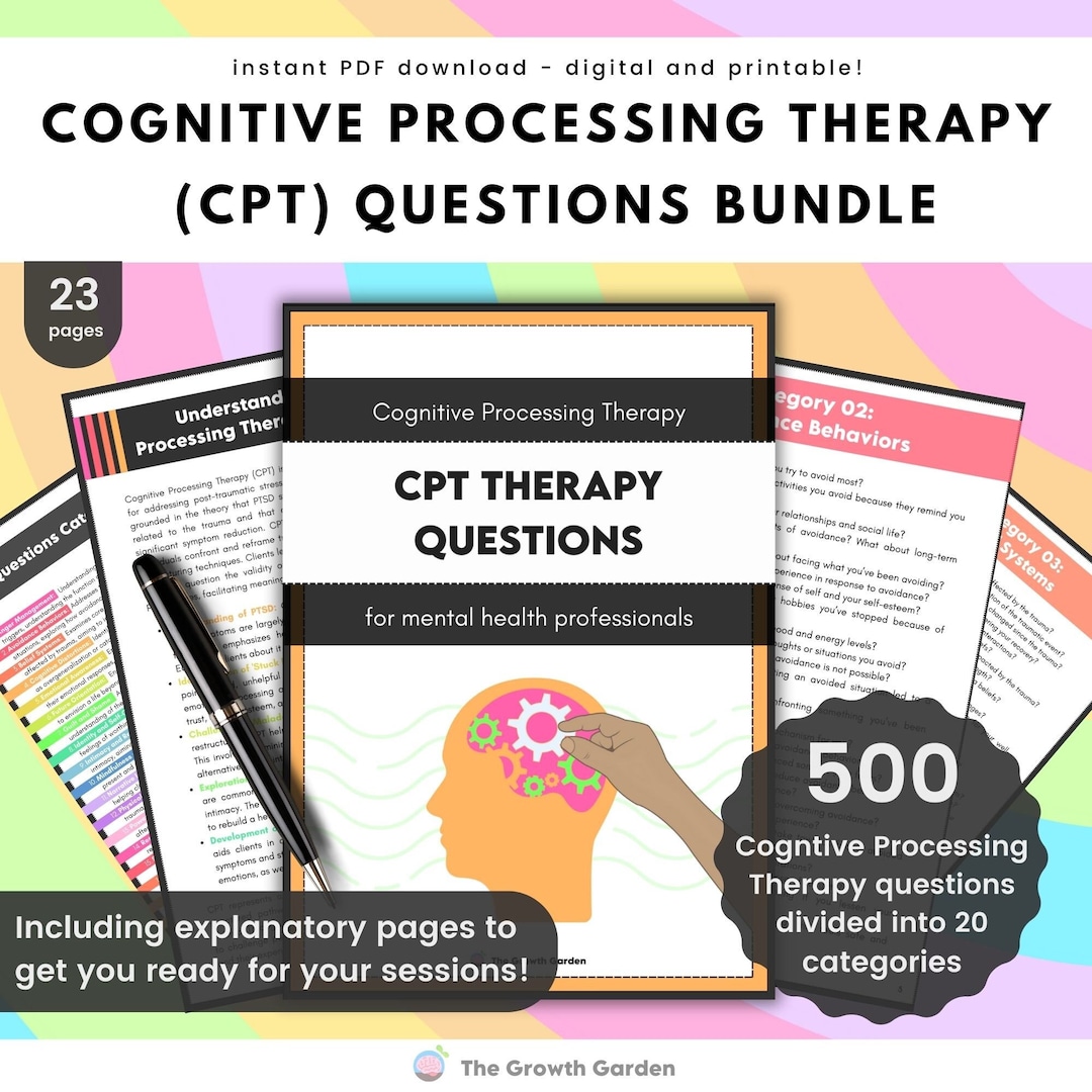 Cognitive Processing Therapy, CPT, Therapy Questions Bundle | Trauma ...
