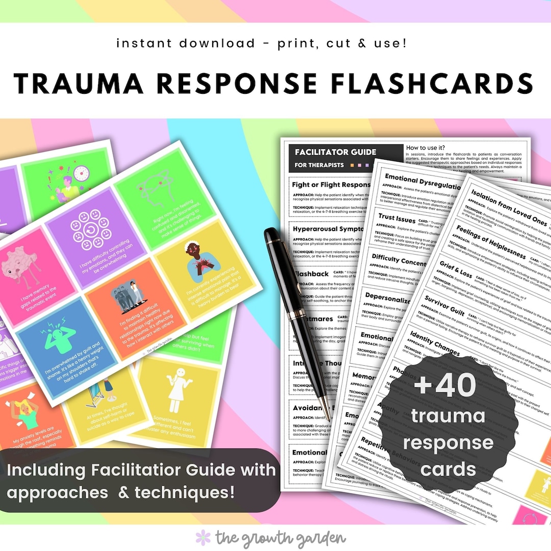 Trauma Response Flashcards for Mental Health Professionals and Therapy ...