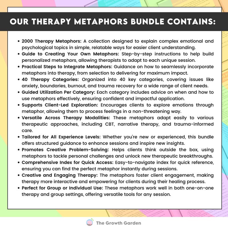 Therapy Metaphors | Counseling Tools for Client Engagement & Sessions ...