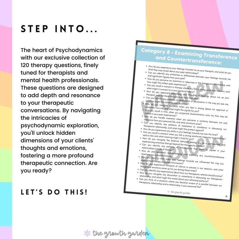 Psychodynamic Therapy Questions | Counseling Prompts & Interventions ...