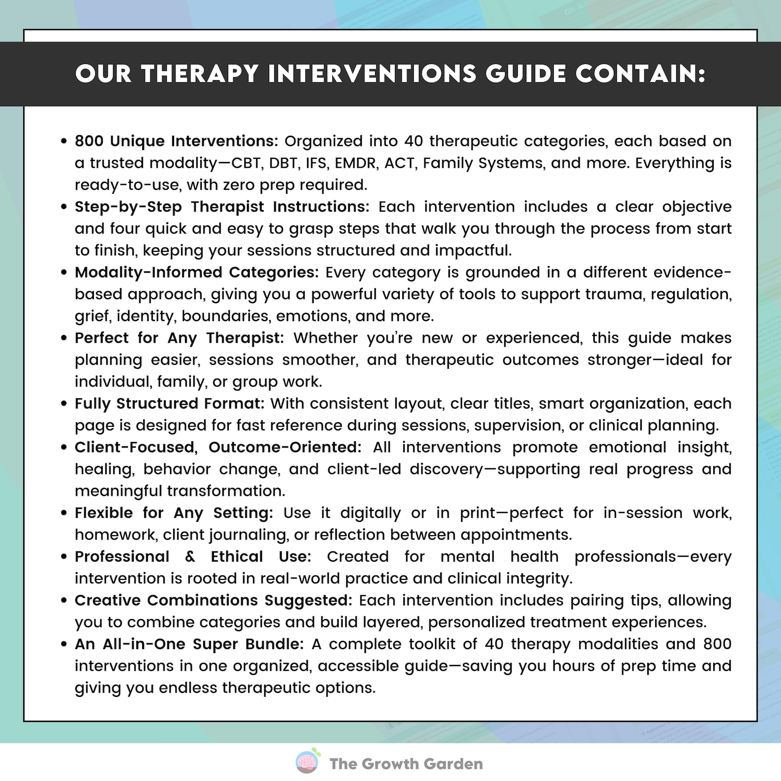 Therapy Interventions Bundle for Therapists | CBT DBT Worksheets ...