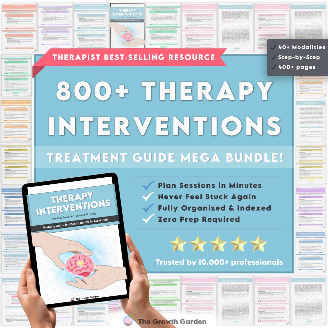 Therapy Interventions Bundle for Therapists | CBT DBT Worksheets ...
