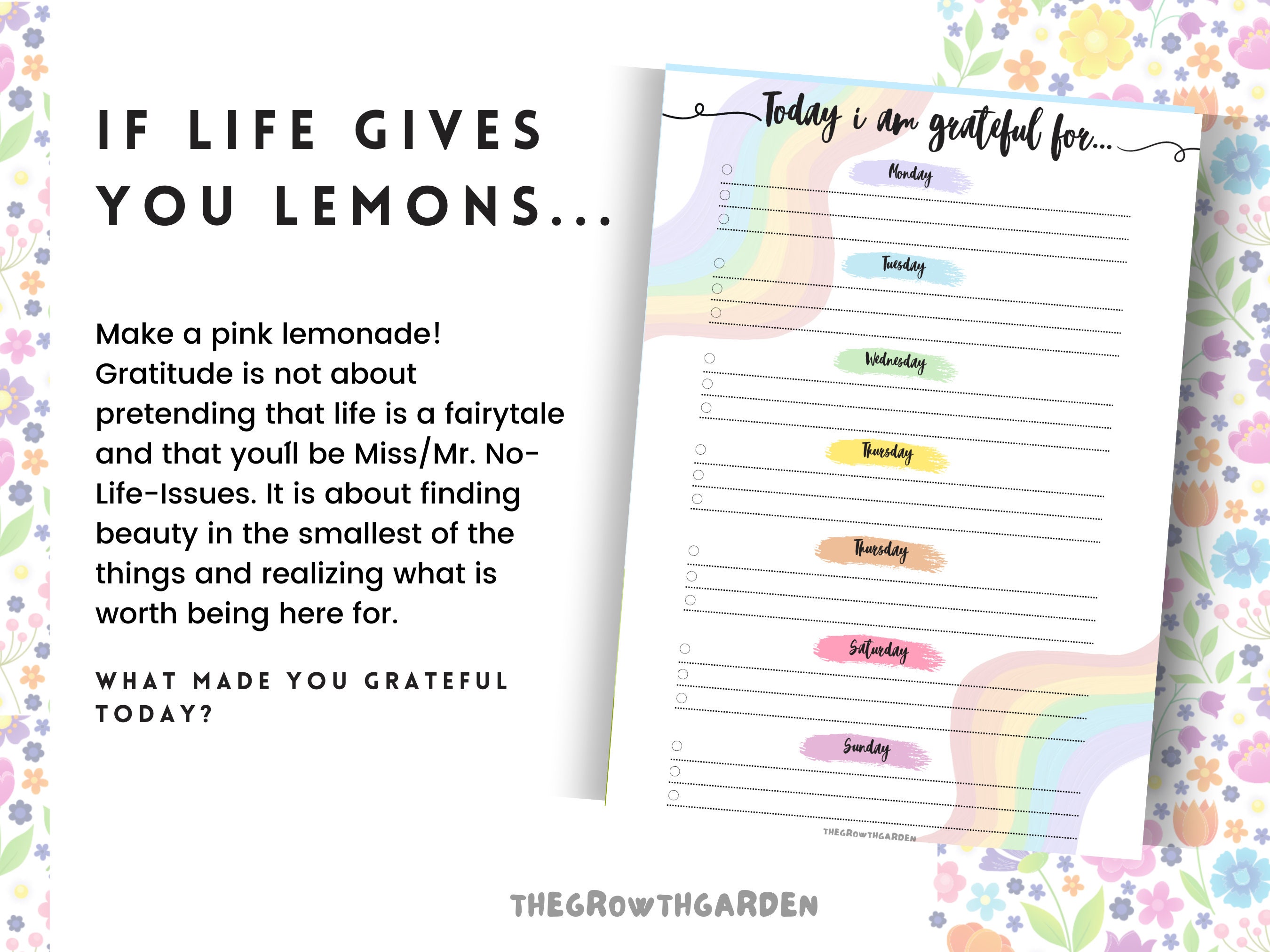 Gratitude Weekly Checklist Instand Download PDF, Daily Gratitude ...