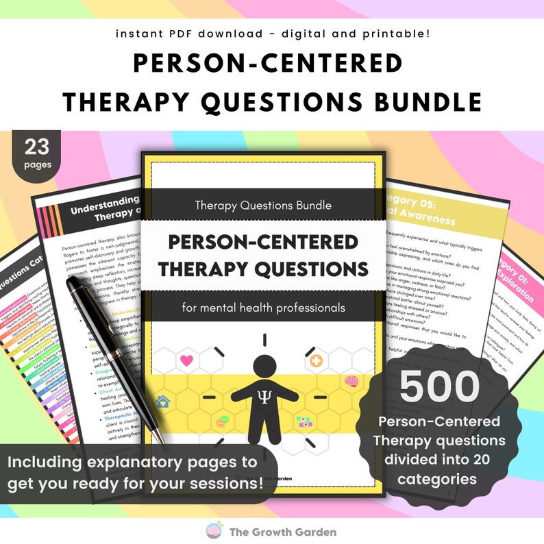 Person-centered Therapy Questions Bundle - Carl Rogers, Emotional ...