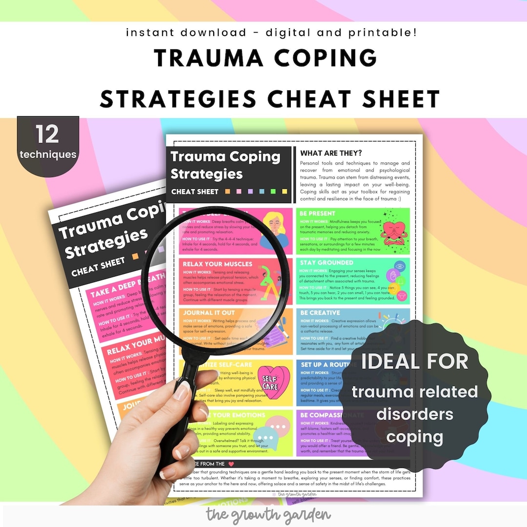Trauma Coping Strategies Cheat Sheet | PTSD, Panic & Dissociation Tools ...