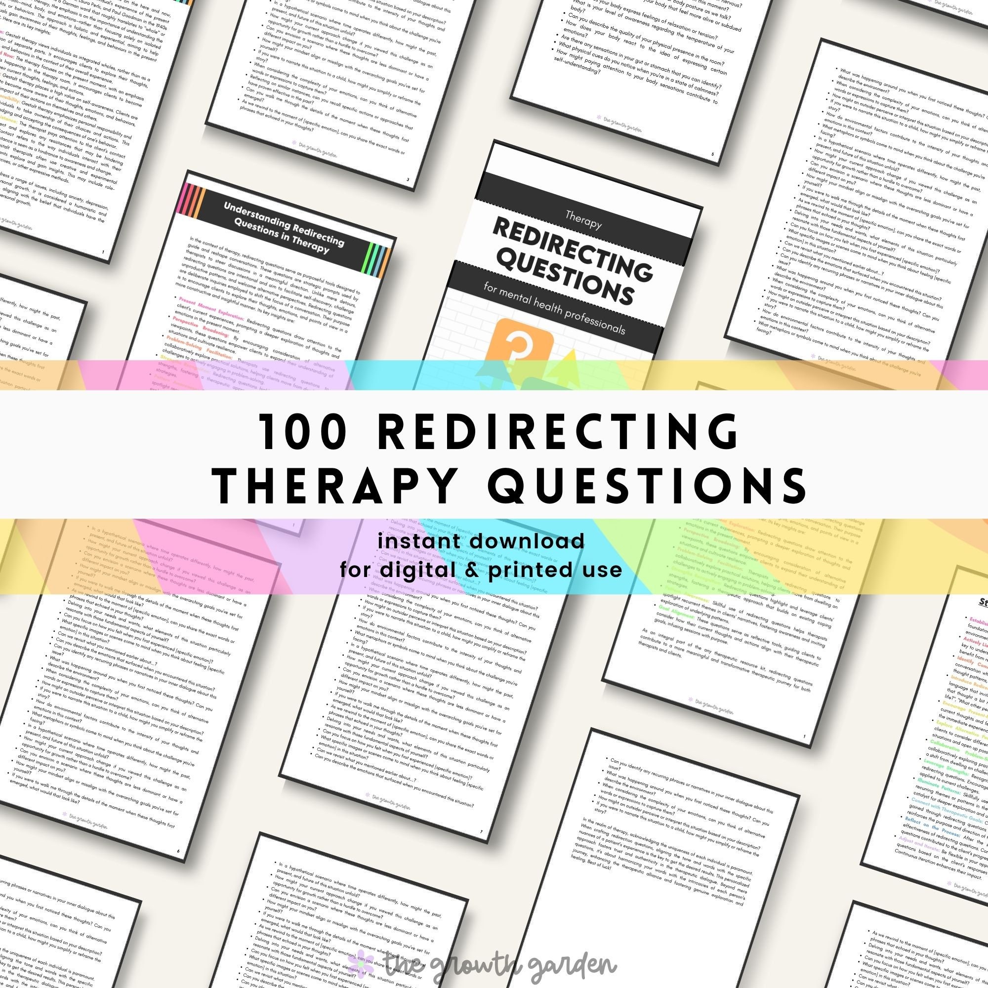 Redirecting Therapy Questions | Counseling Prompts & Interventions for ...