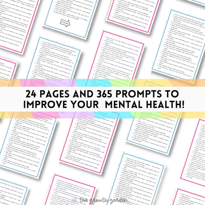 365 Journal Prompts for Mental Health, Printable Journal Pages ...