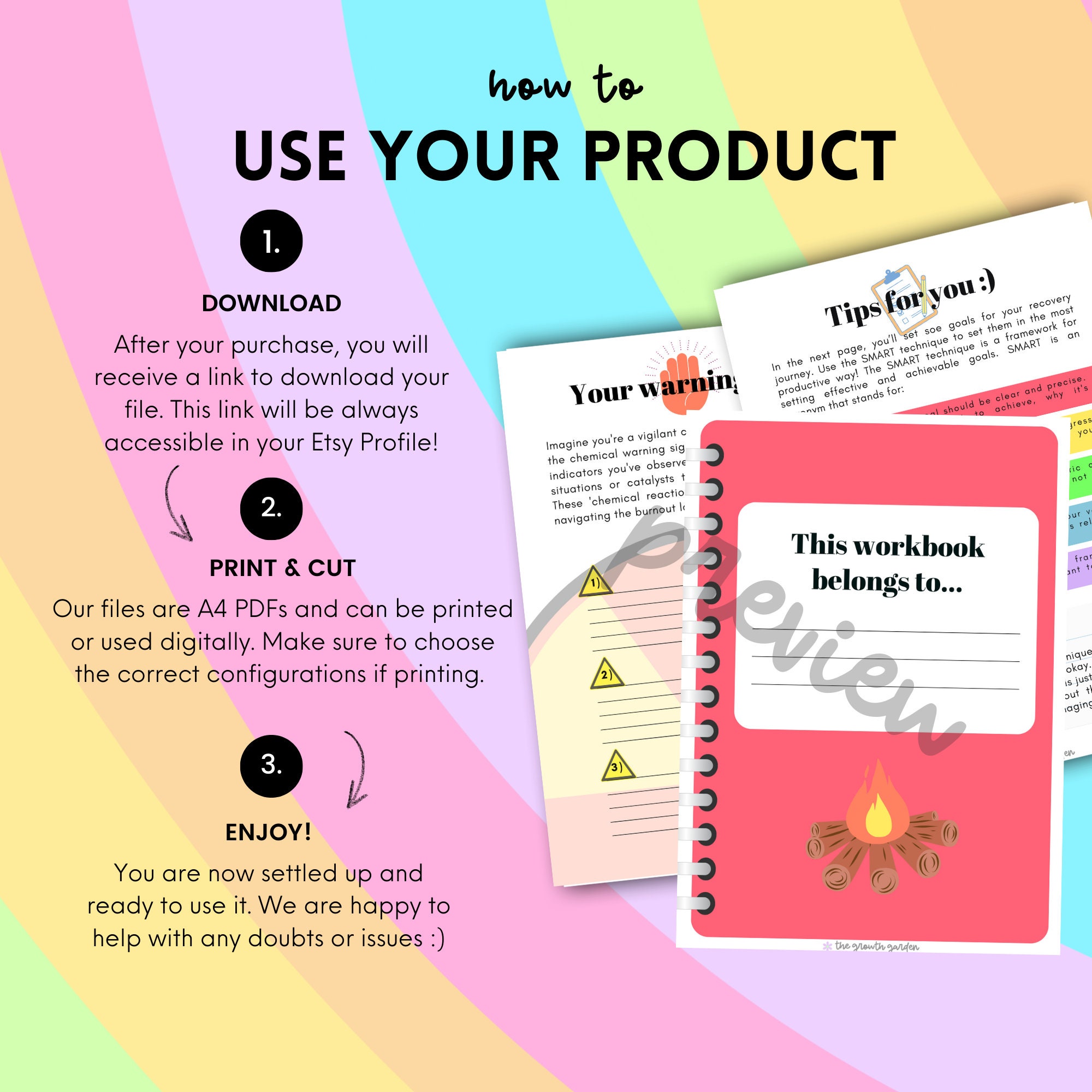 Burnout Workbook Burnout Recovery Management Tools, Stress Management ...