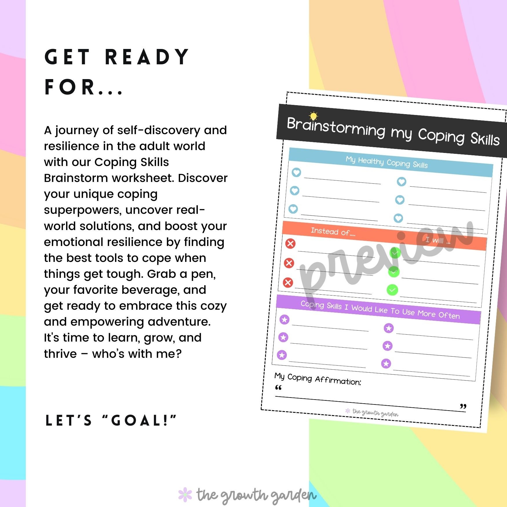 Coping Skill Worksheet Brainstorming Coping Skills, Therapy Tool, CBT ...