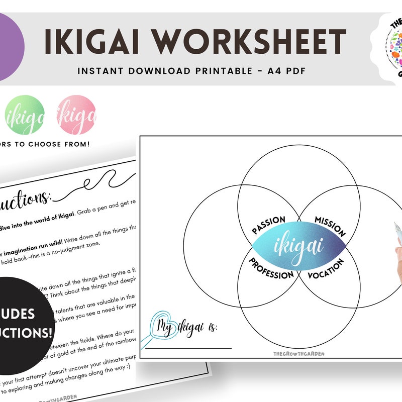 Ikigai Workbook - Etsy