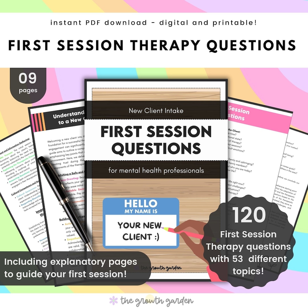 Therapy Intake | First Session Questions & Counseling Tools for Client ...
