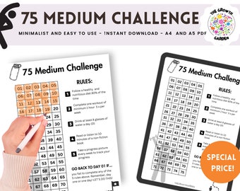 75 Medium Challenge Printable PDF, 75 Medium Tracker, 75 Medium ...