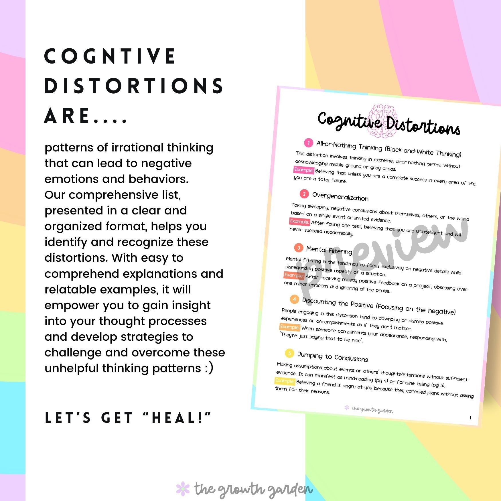 Cognitive Distortions List Cognitive Distortions Cheat Sheet ...