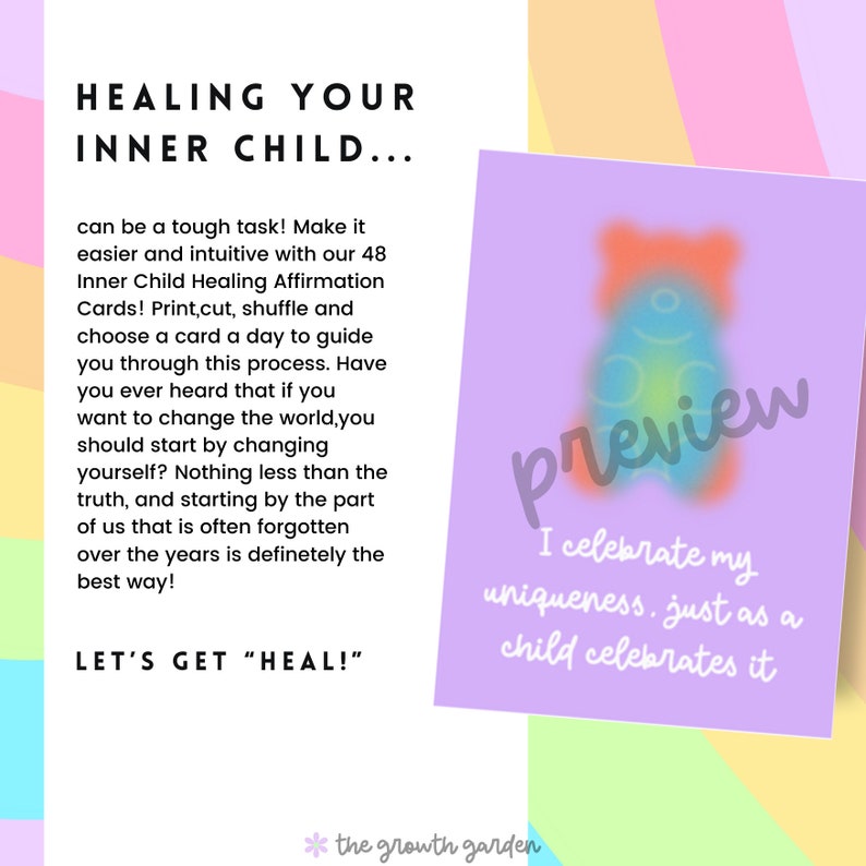 Inner Child Healing Affirmation Cards - Shadow Work Affirmation Cards ...